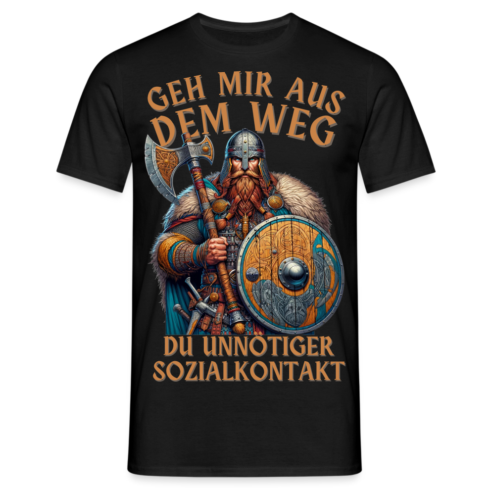 Geh mir aus dem Weg, du unnötiger Sozialkontakt Wikinger Herren T-Shir ...